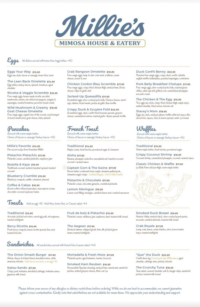 Millie’s Mimosa House & Eatery Now Open in Babylon – Going Local Long ...